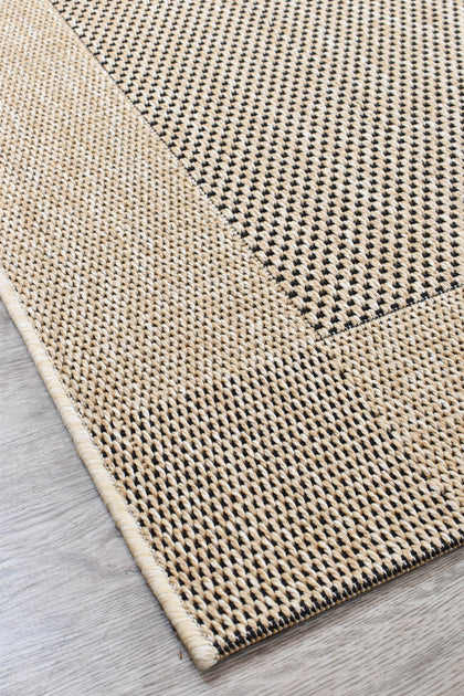 All Seasons Sisal Sand Black Rug 3900-820